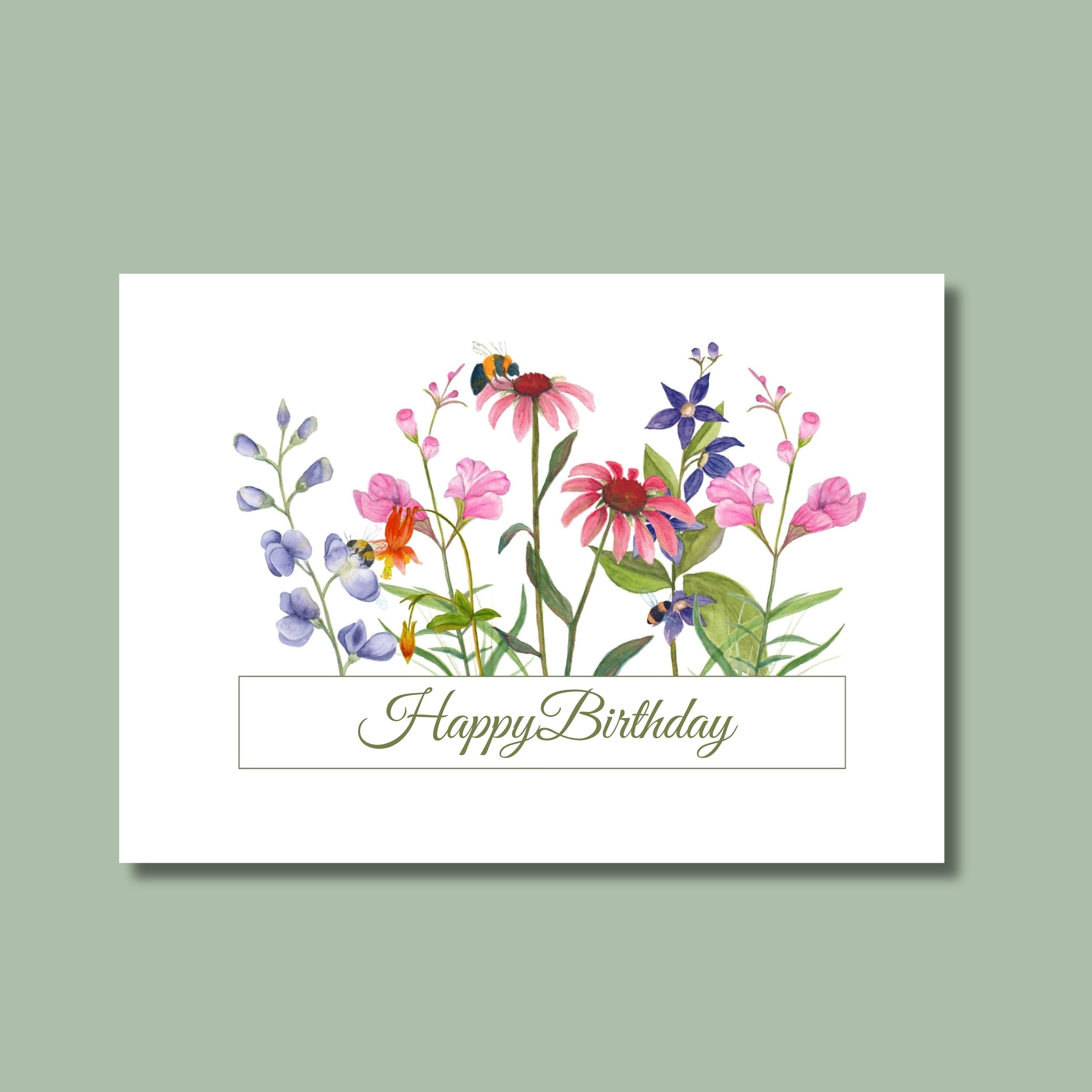Greeting Card, 7x5 Personalized native flowers with envelopes, FREE SH – Rosenwood Studio/Art ...